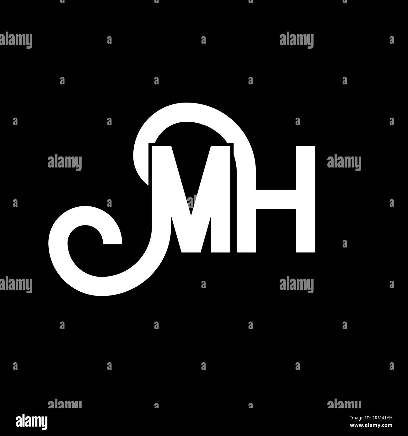 MH Letter Logo Design. Initial letters MH logo icon. Abstract letter MH ...