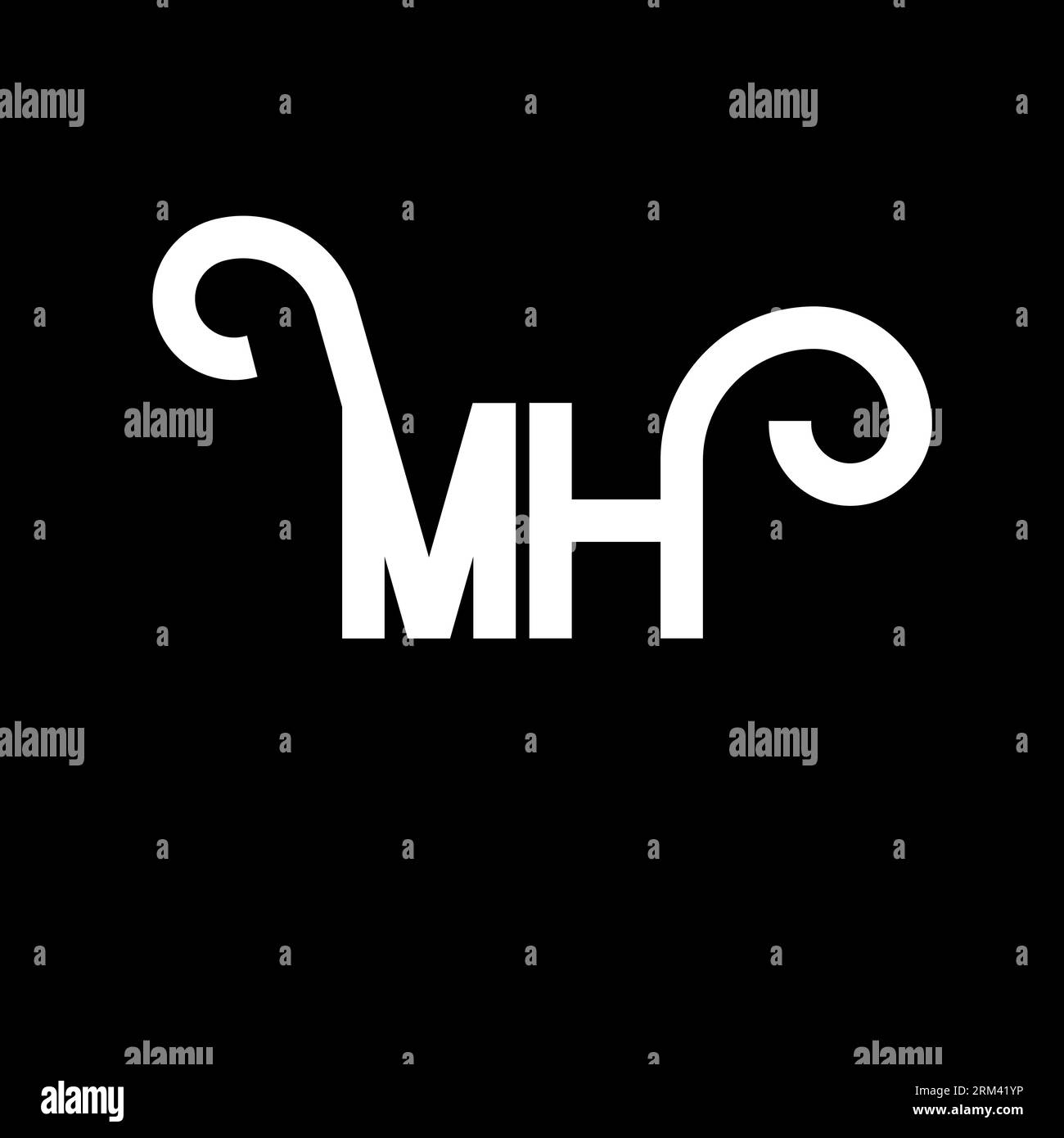 MH Letter Logo Design. Initial letters MH logo icon. Abstract letter MH ...