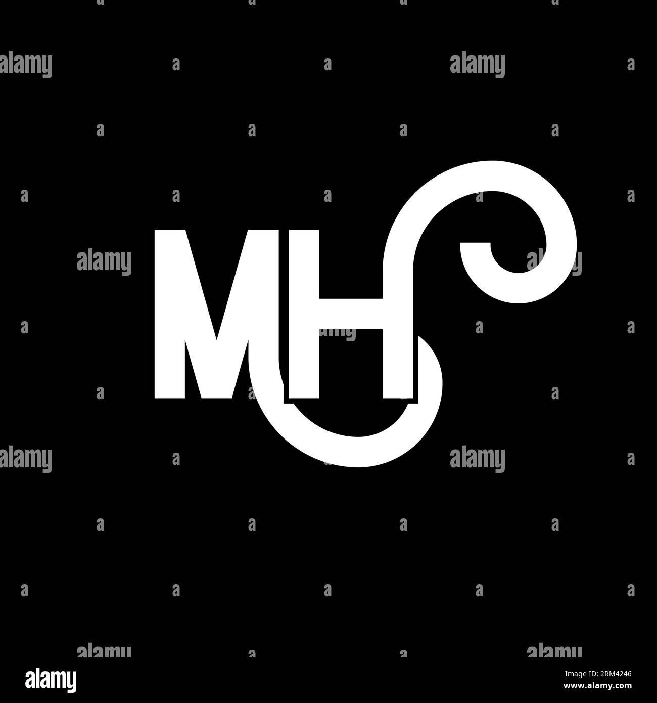 MH Letter Logo Design. Initial letters MH logo icon. Abstract letter MH ...
