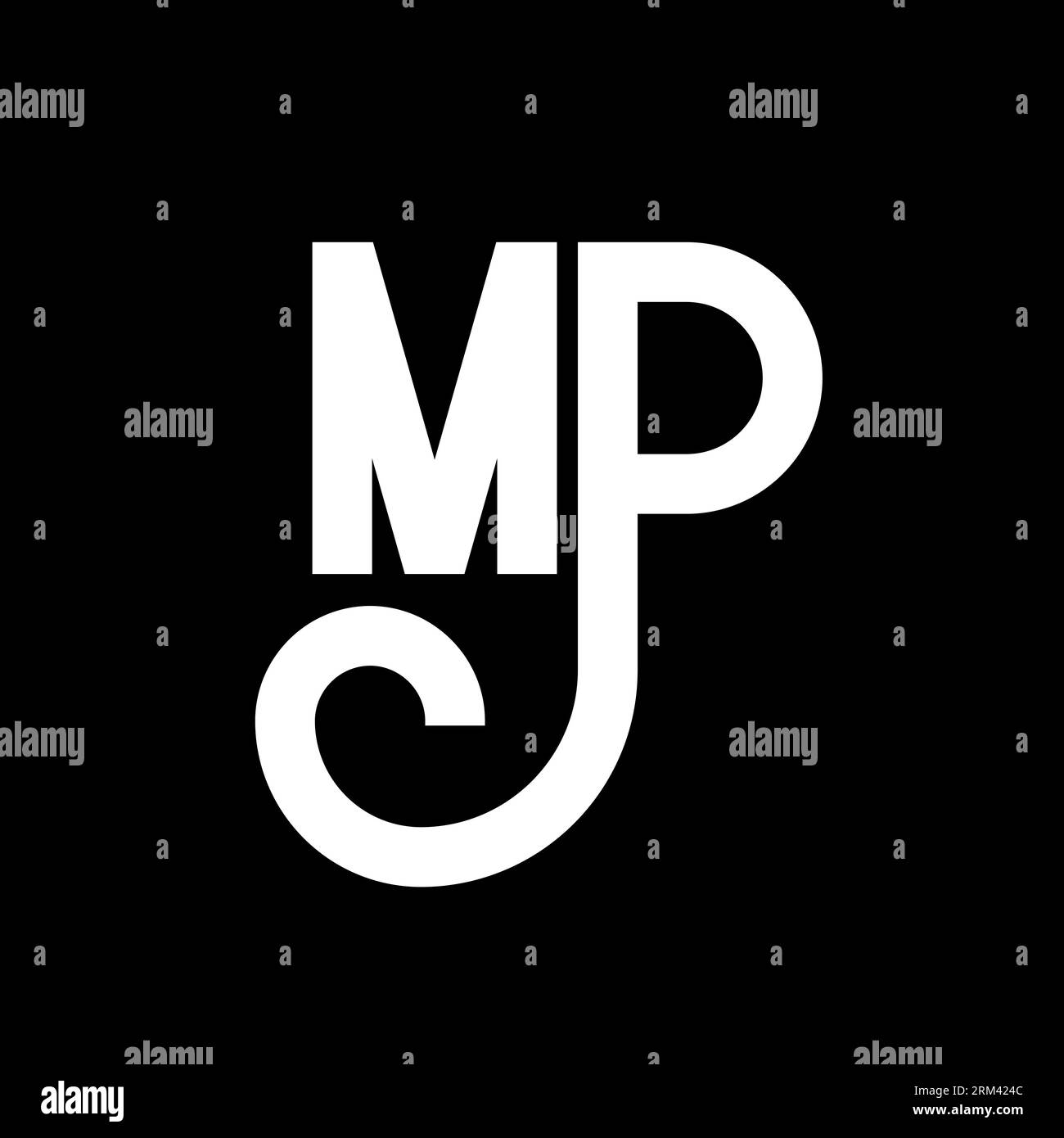 MP Letter Logo Design. Initial letters MP logo icon. Abstract letter MP ...