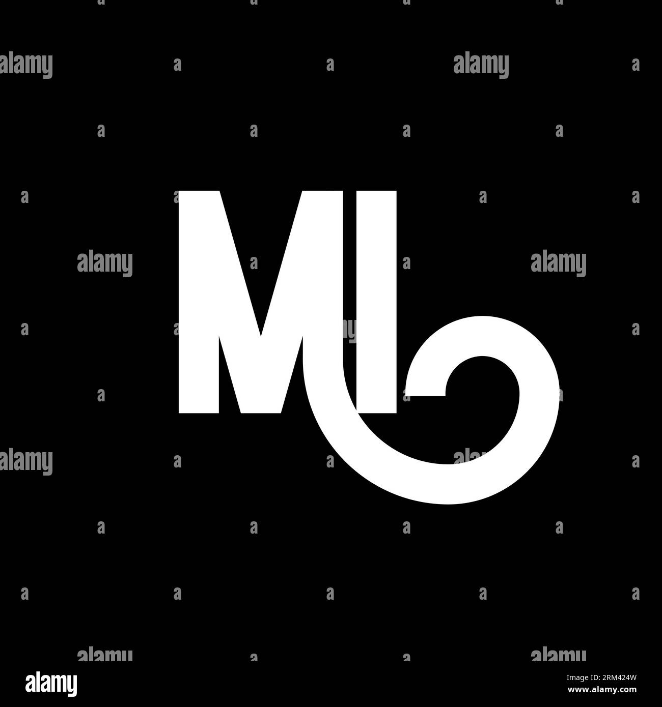 MI Letter Logo Design. Initial letters MI logo icon. Abstract letter MI ...