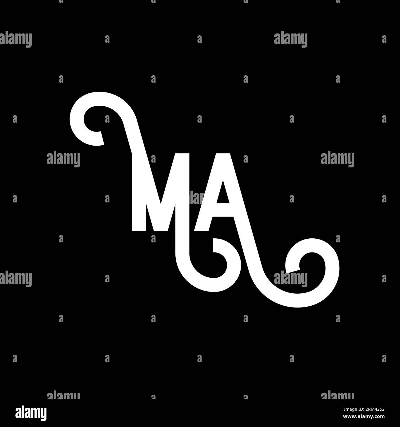 MA Letter Logo Design. Initial letters MA logo icon. Abstract letter MA ...
