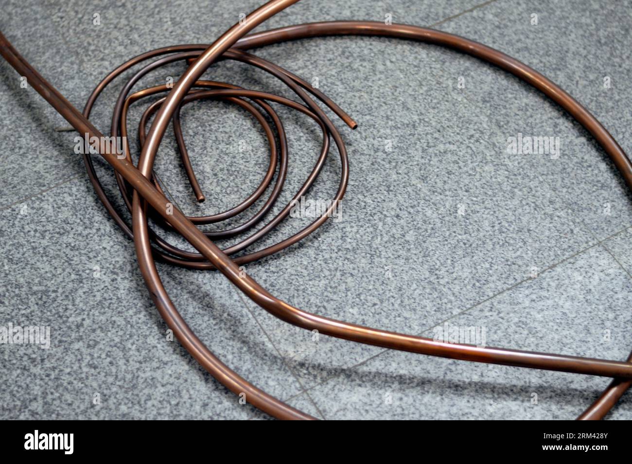 Air conditioning copper pipes tubes without the black rubber cover ...