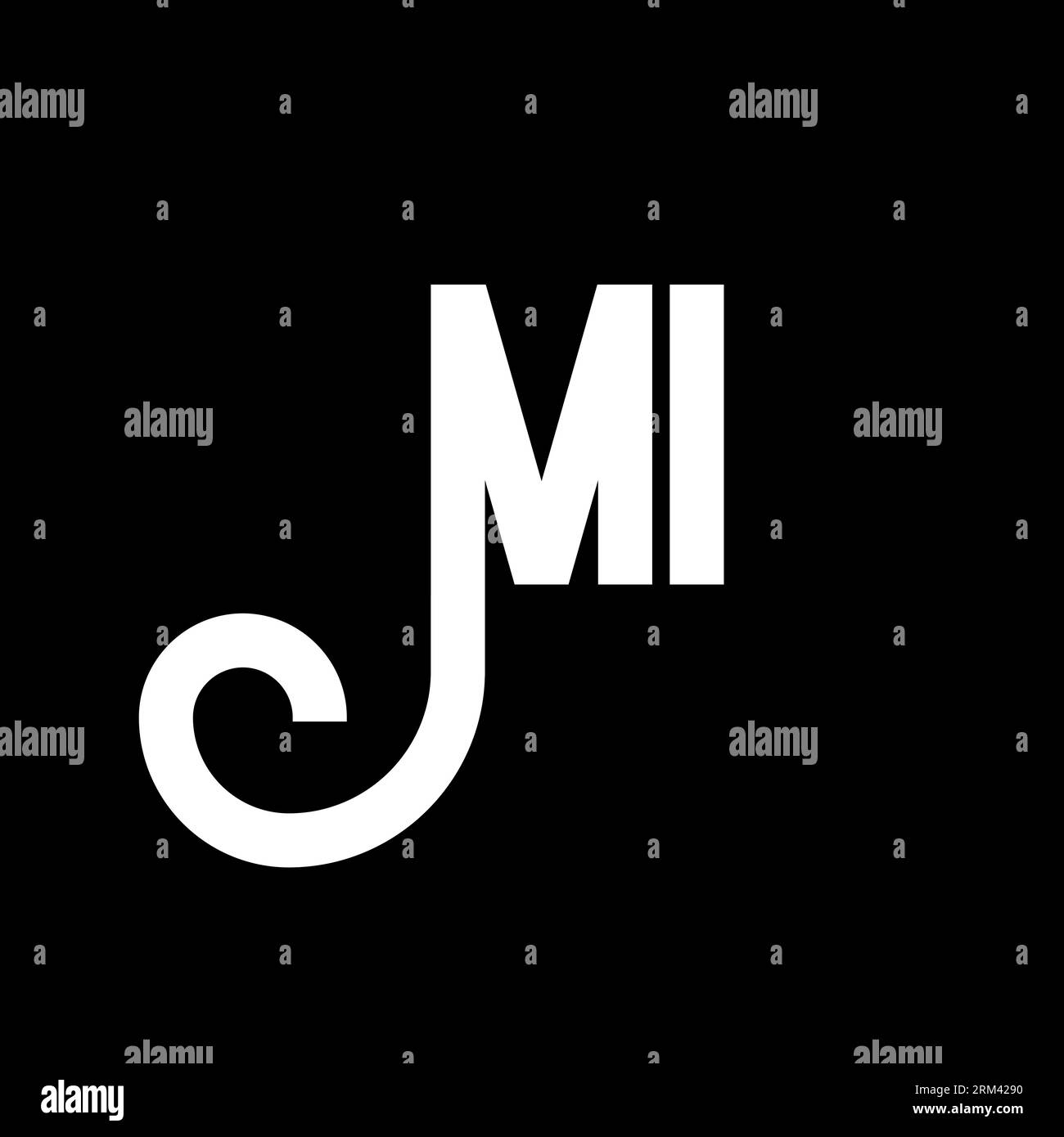 MI Letter Logo Design. Initial letters MI logo icon. Abstract letter MI ...