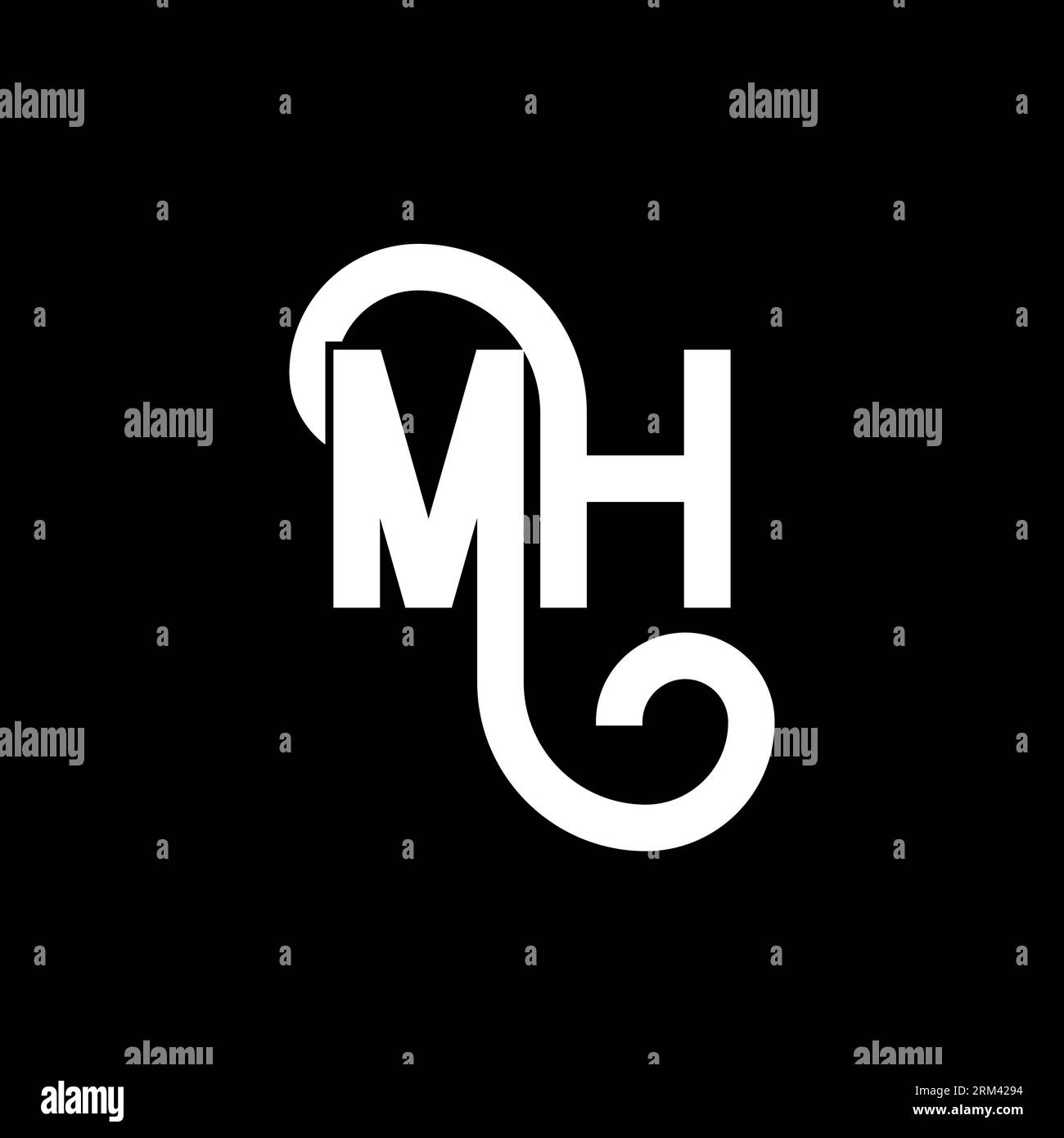 MH Letter Logo Design. Initial letters MH logo icon. Abstract letter MH ...