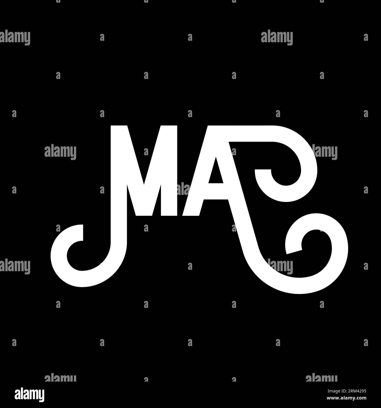 MA Letter Logo Design. Initial letters MA logo icon. Abstract letter MA ...