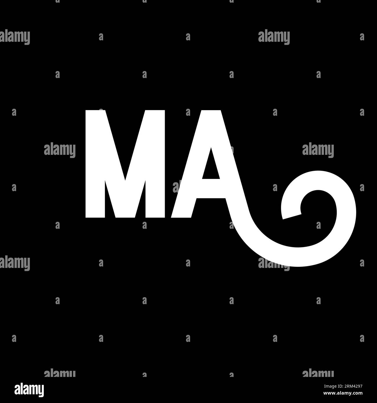 MA Letter Logo Design. Initial letters MA logo icon. Abstract letter MA ...