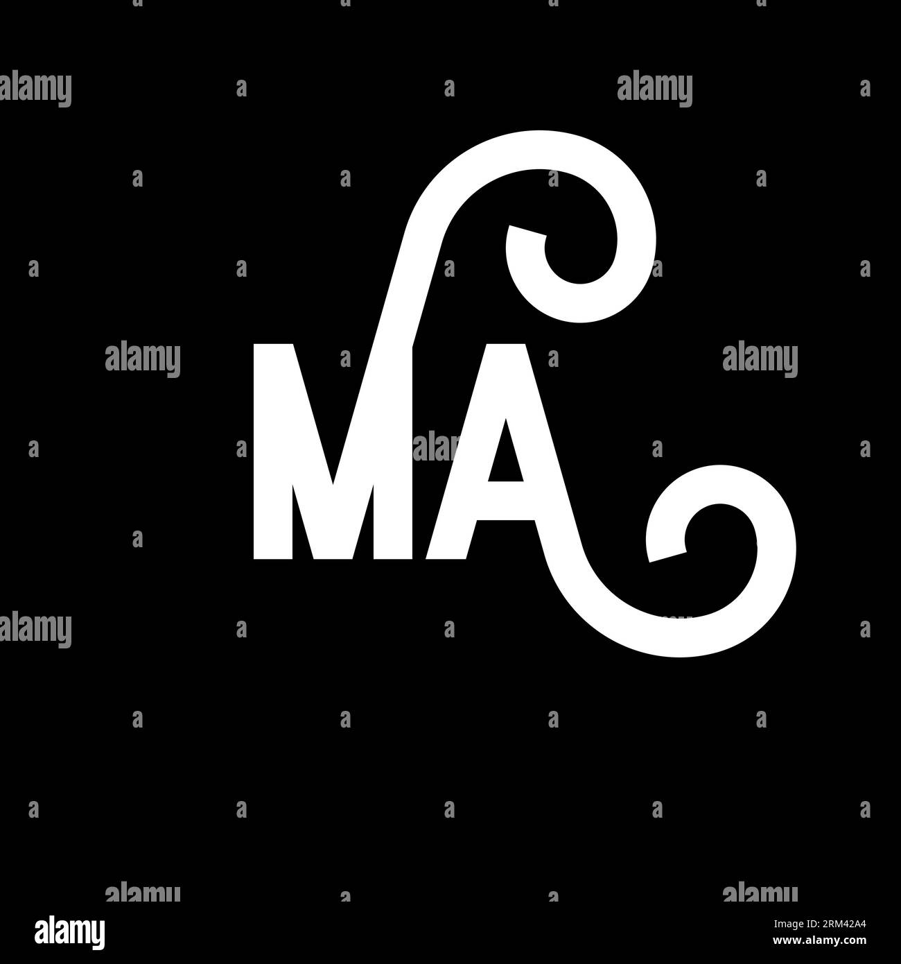 MA Letter Logo Design. Initial letters MA logo icon. Abstract letter MA ...
