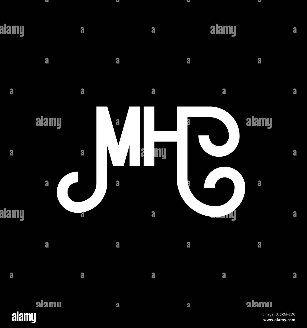 MH Letter Logo Design. Initial letters MH logo icon. Abstract letter MH ...