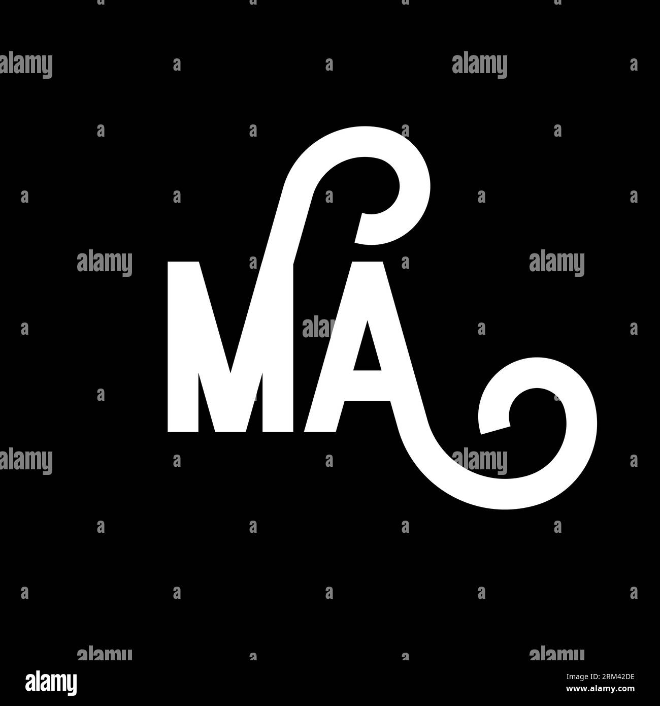 MA Letter Logo Design. Initial letters MA logo icon. Abstract letter MA ...