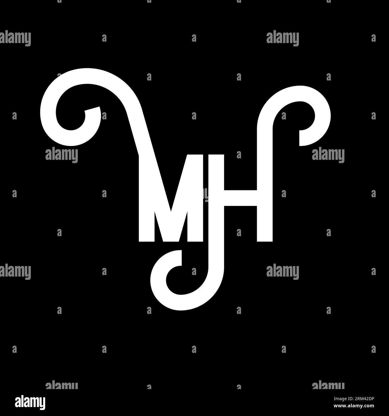 MH Letter Logo Design. Initial letters MH logo icon. Abstract letter MH ...