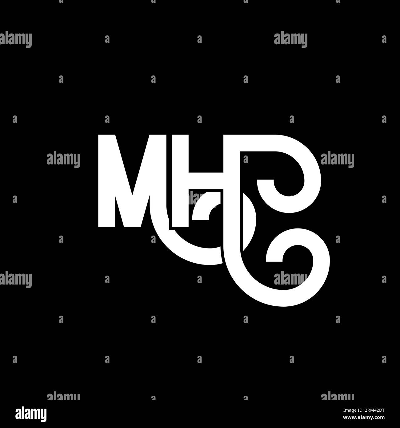 MH Letter Logo Design. Initial letters MH logo icon. Abstract letter MH ...