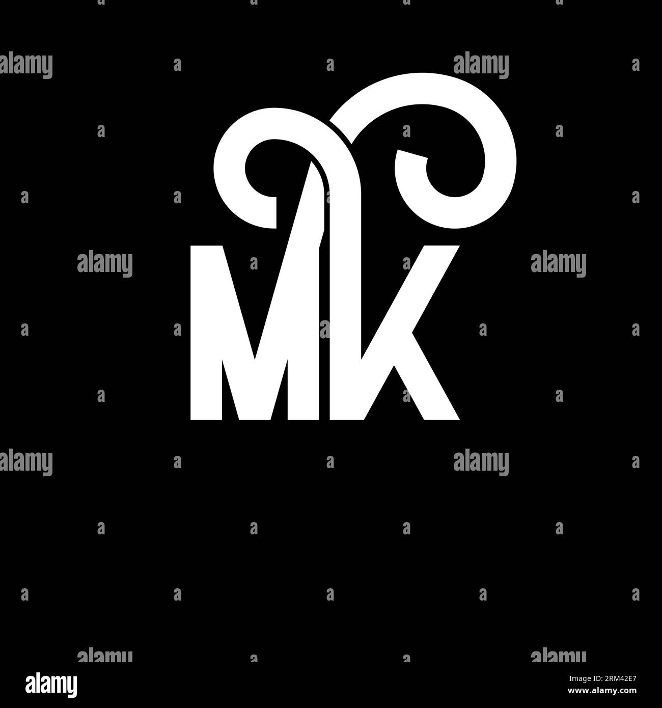 MK Letter Logo Design. Initial letters MK logo icon. Abstract letter MK ...