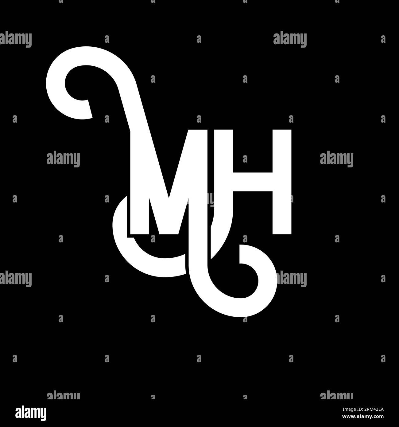 MH Letter Logo Design. Initial letters MH logo icon. Abstract letter MH ...