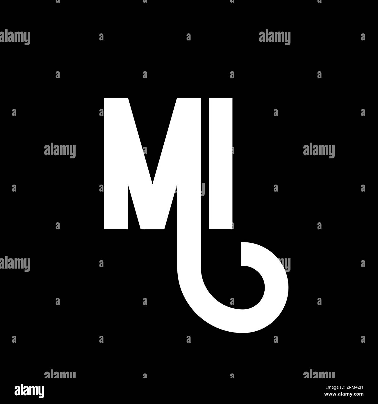 MI Letter Logo Design. Initial letters MI logo icon. Abstract letter MI ...