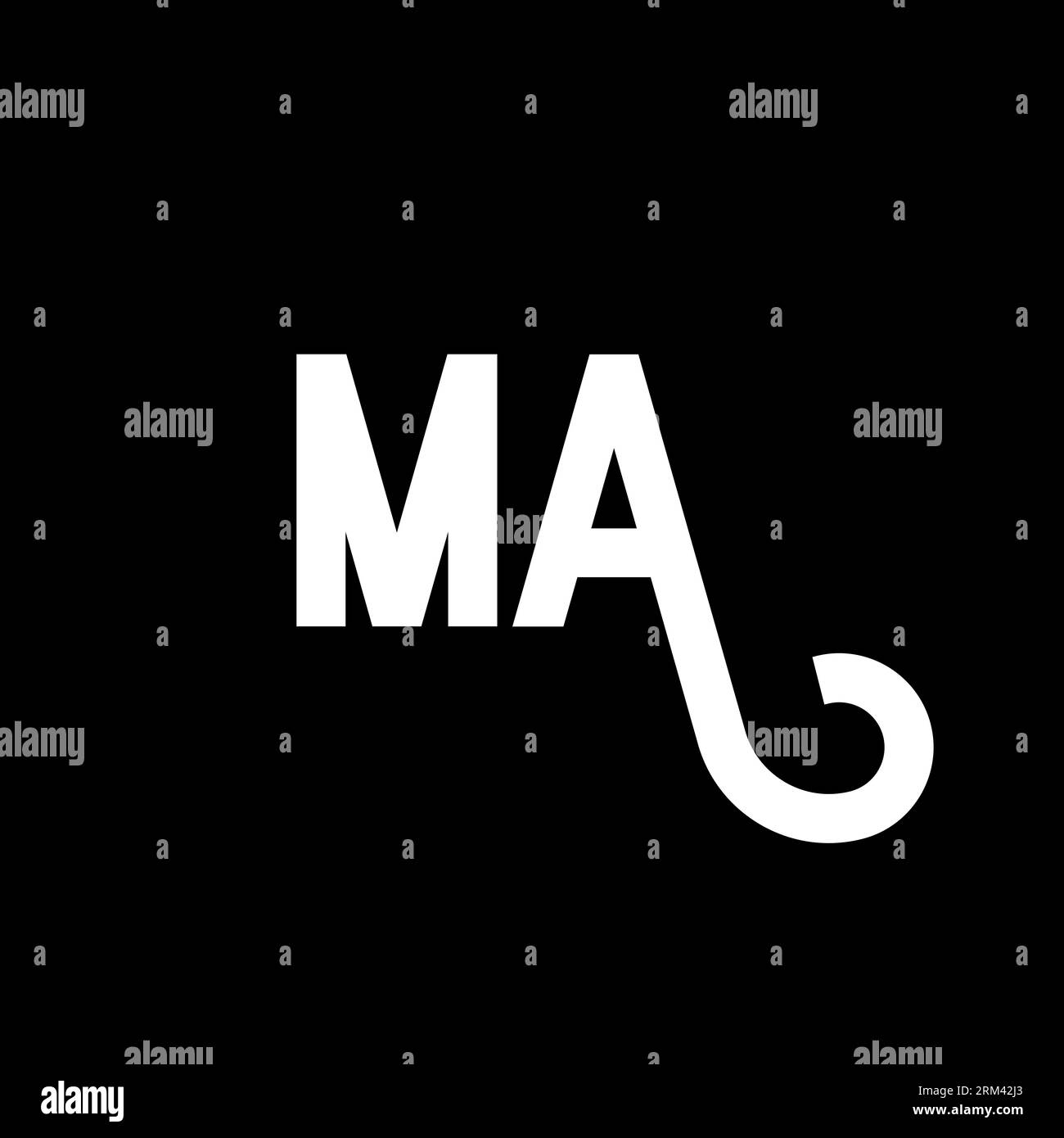 MA Letter Logo Design. Initial letters MA logo icon. Abstract letter MA ...