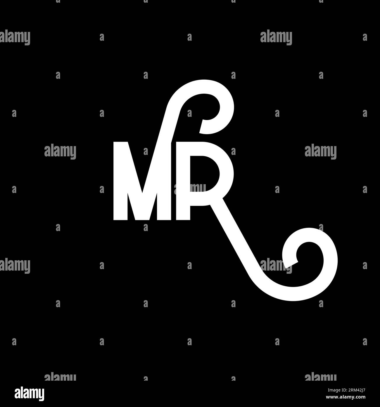 MR Letter Logo Design. Initial letters MR logo icon. Abstract letter MR ...
