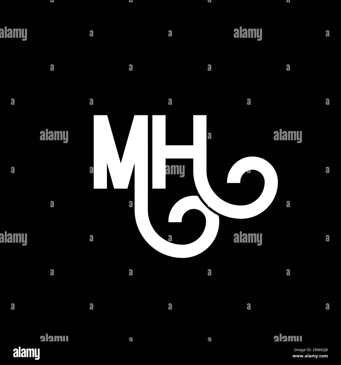 MH Letter Logo Design. Initial letters MH logo icon. Abstract letter MH ...