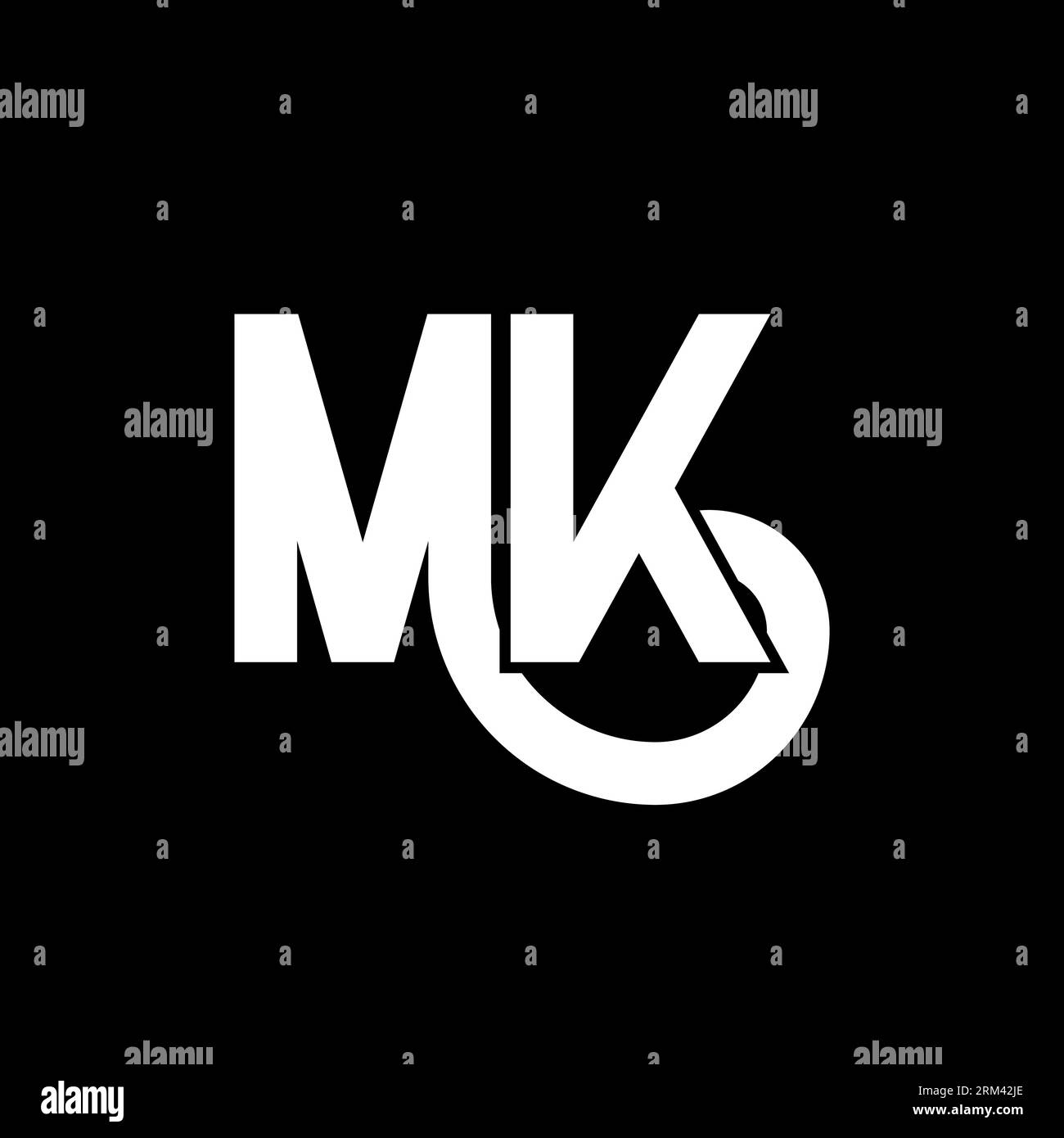 MK Letter Logo Design. Initial letters MK logo icon. Abstract letter MK ...