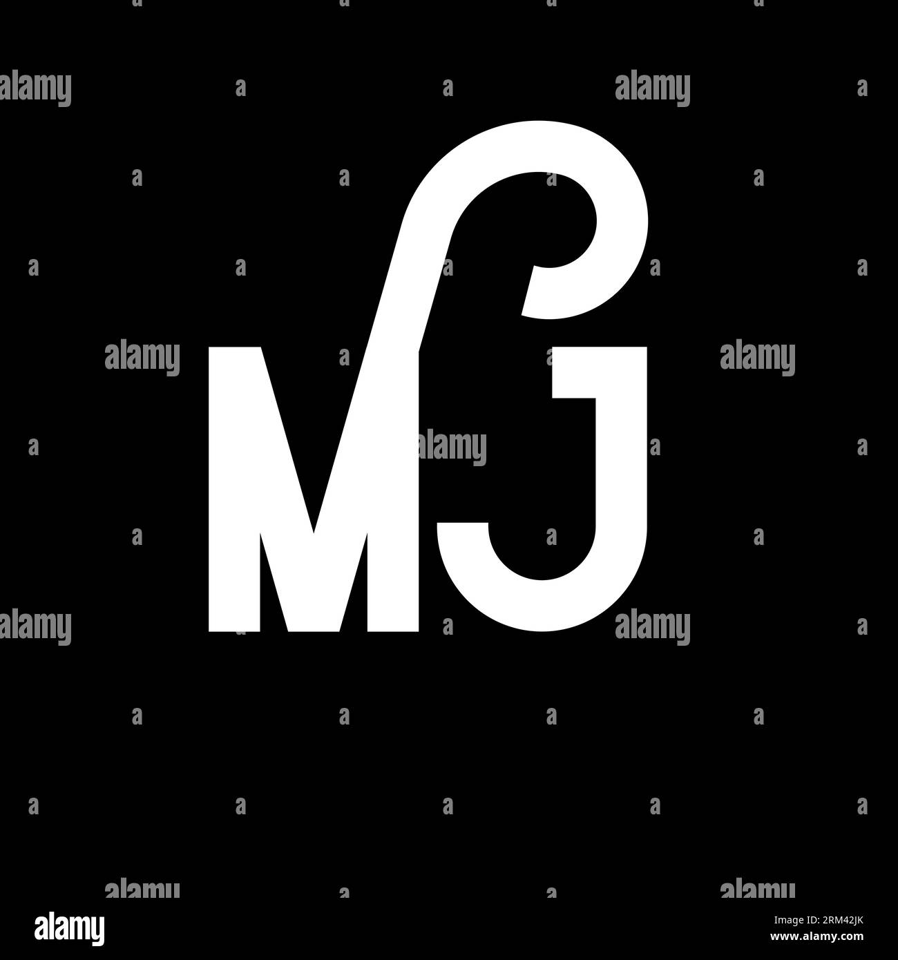 MJ Letter Logo Design. Initial letters MJ logo icon. Abstract letter MJ ...