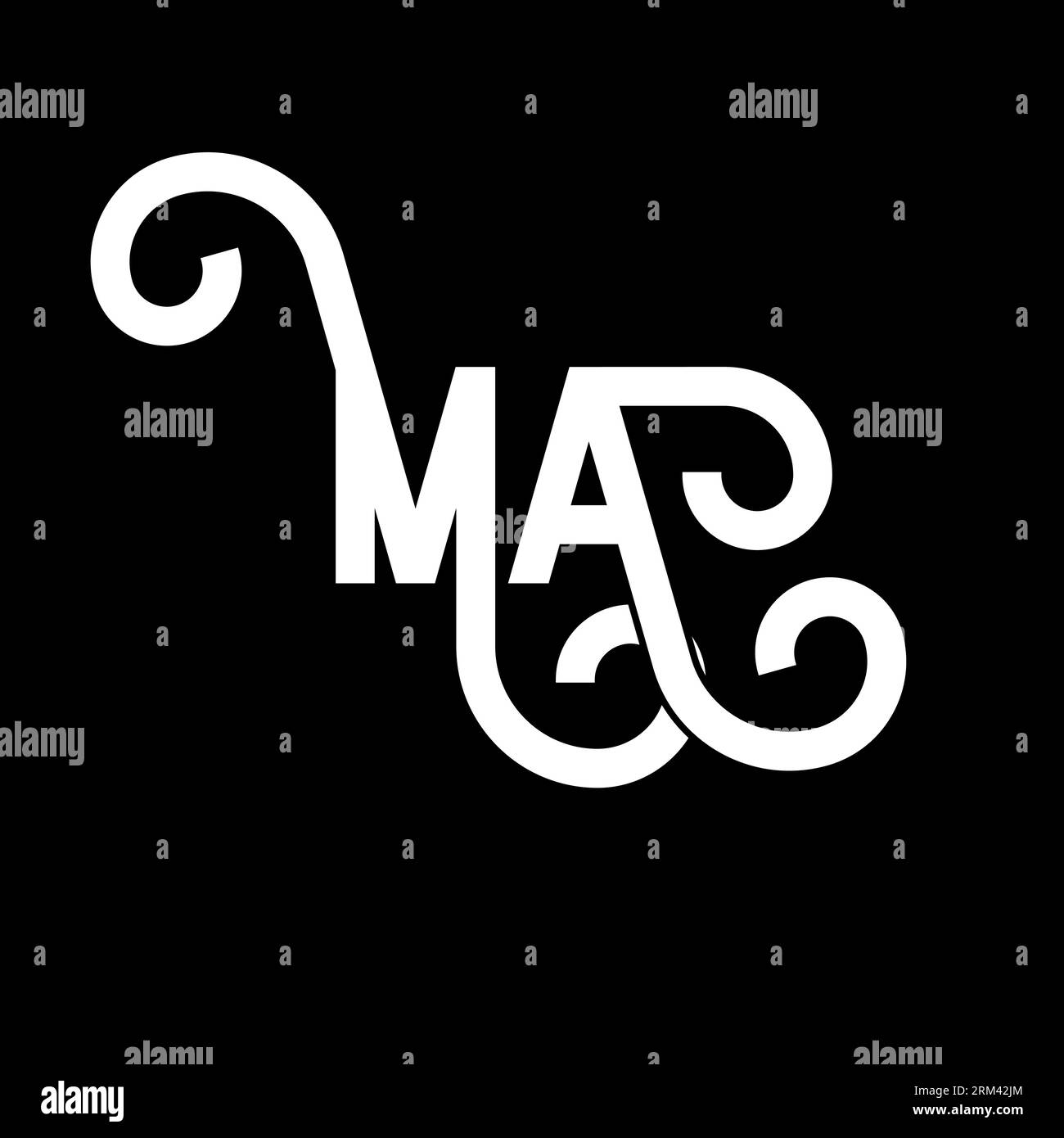 MA Letter Logo Design. Initial letters MA logo icon. Abstract letter MA ...