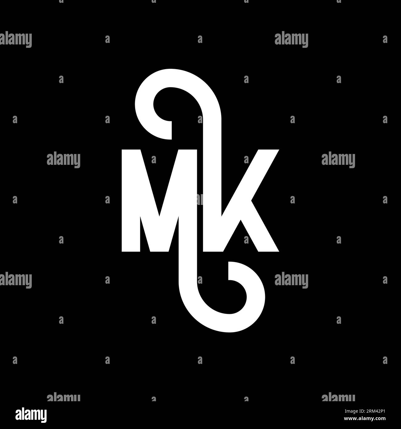 MK Letter Logo Design. Initial letters MK logo icon. Abstract letter MK ...