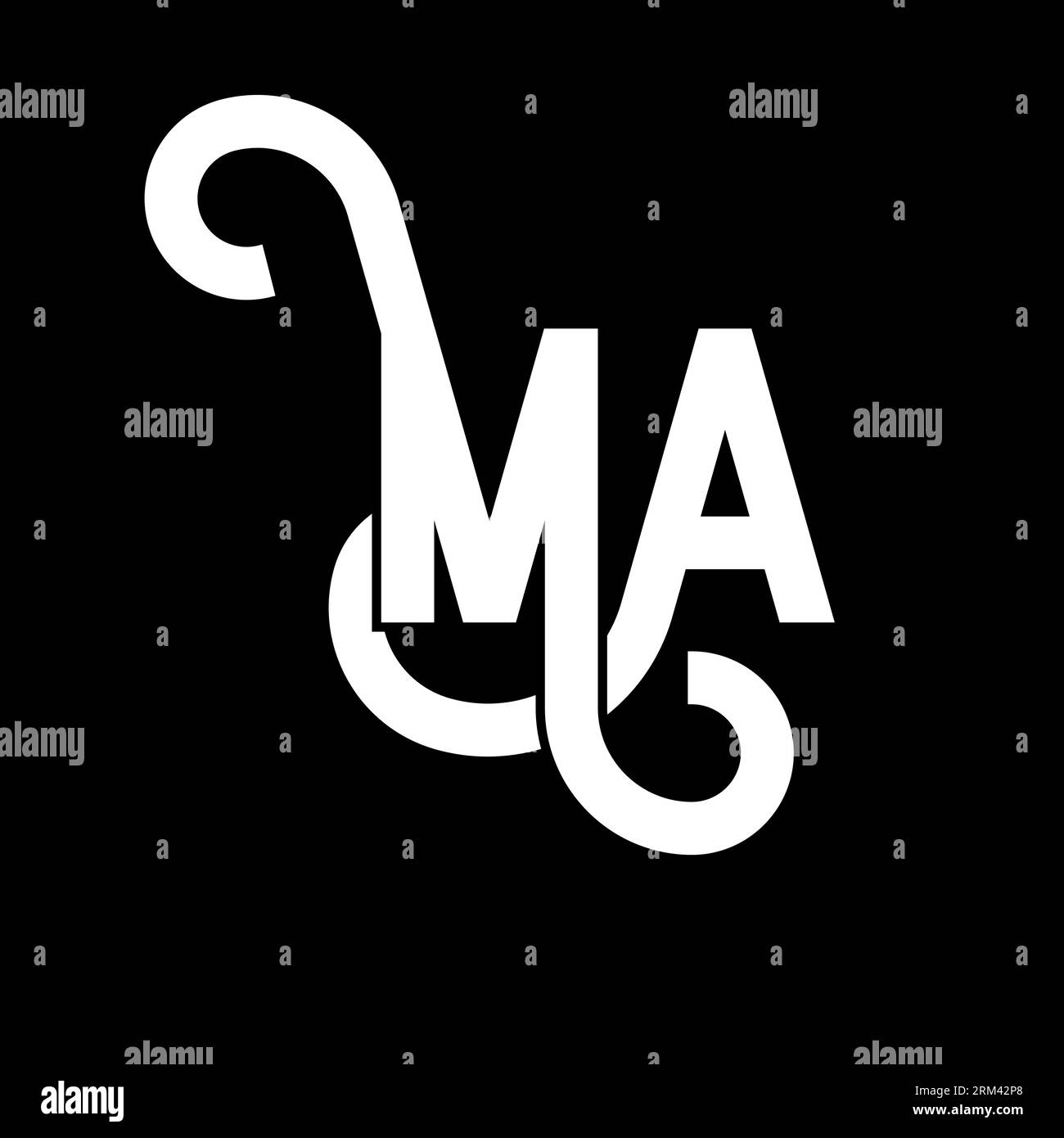 MA Letter Logo Design. Initial letters MA logo icon. Abstract letter MA ...