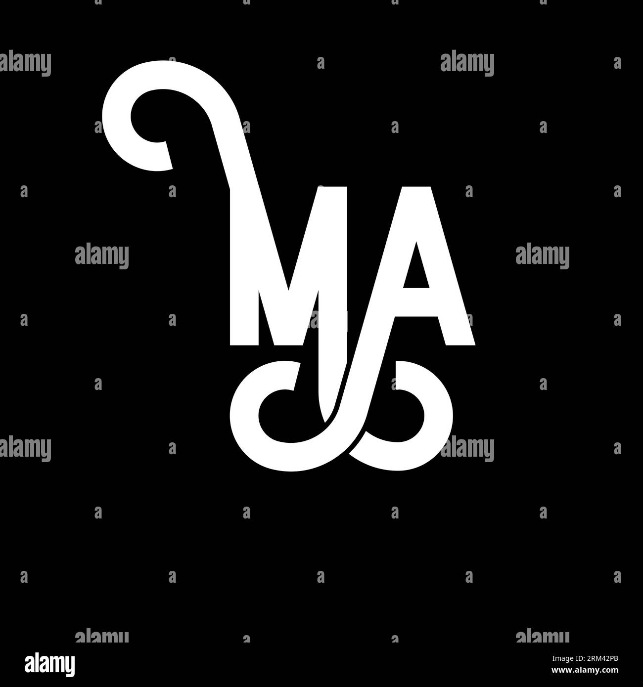 MA Letter Logo Design. Initial letters MA logo icon. Abstract letter MA ...