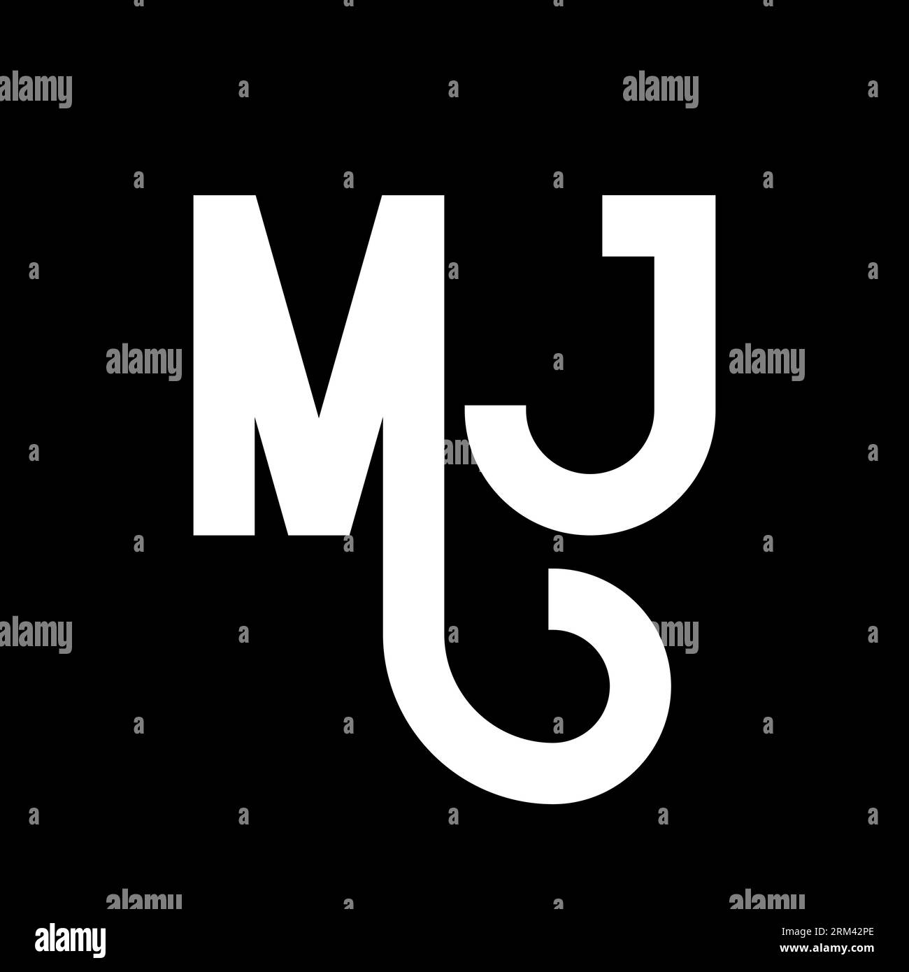 MJ Letter Logo Design. Initial letters MJ logo icon. Abstract letter MJ ...