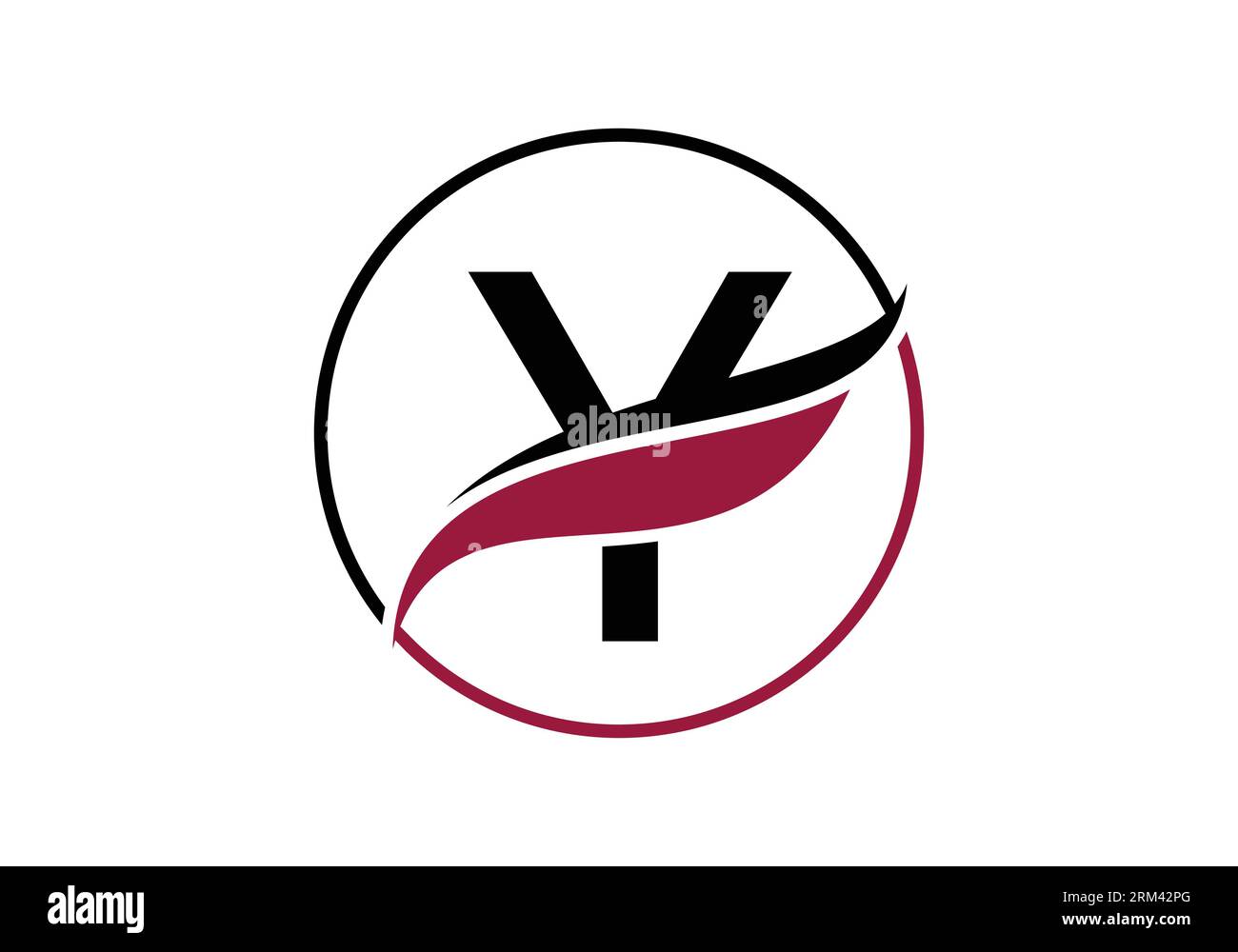 Initial Y alphabet with swoosh or ocean wave logo design Vector ...