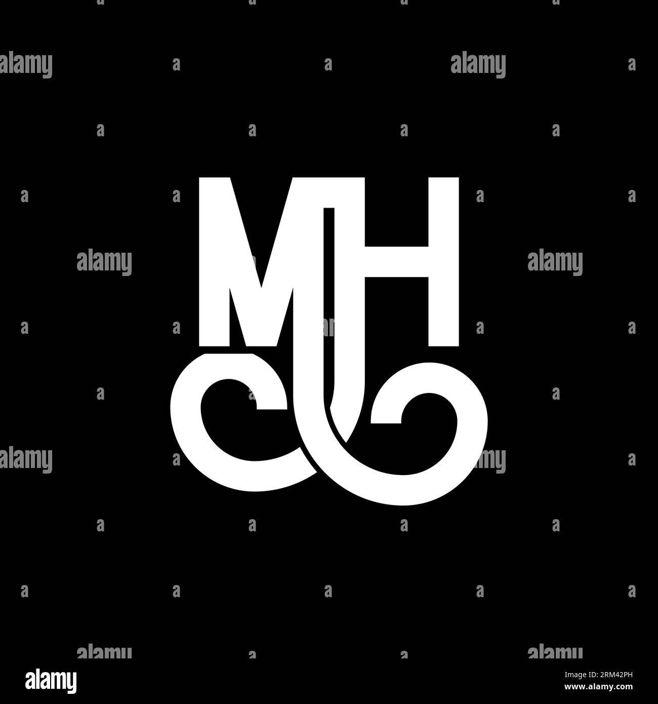 MH Letter Logo Design. Initial letters MH logo icon. Abstract letter MH ...