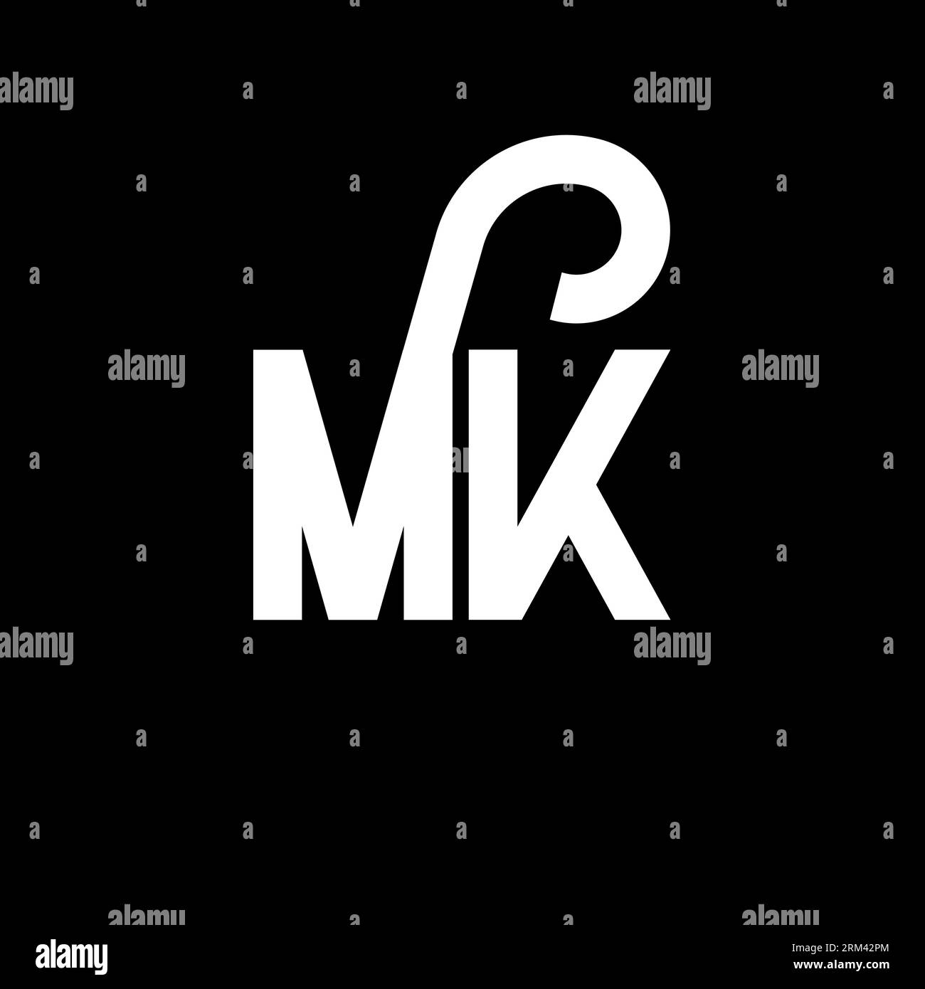 MK Letter Logo Design. Initial letters MK logo icon. Abstract letter MK ...