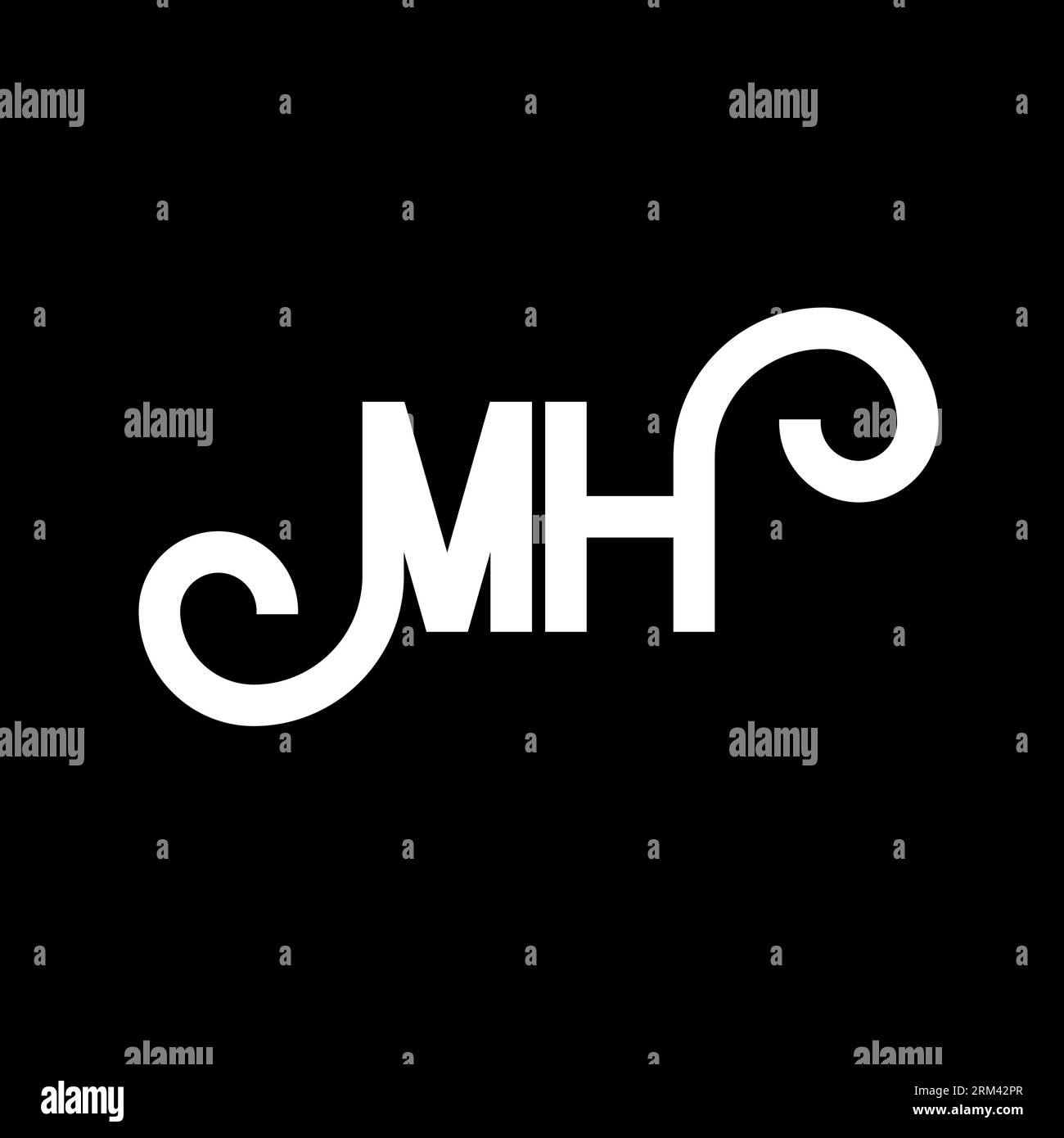 MH Letter Logo Design. Initial letters MH logo icon. Abstract letter MH ...