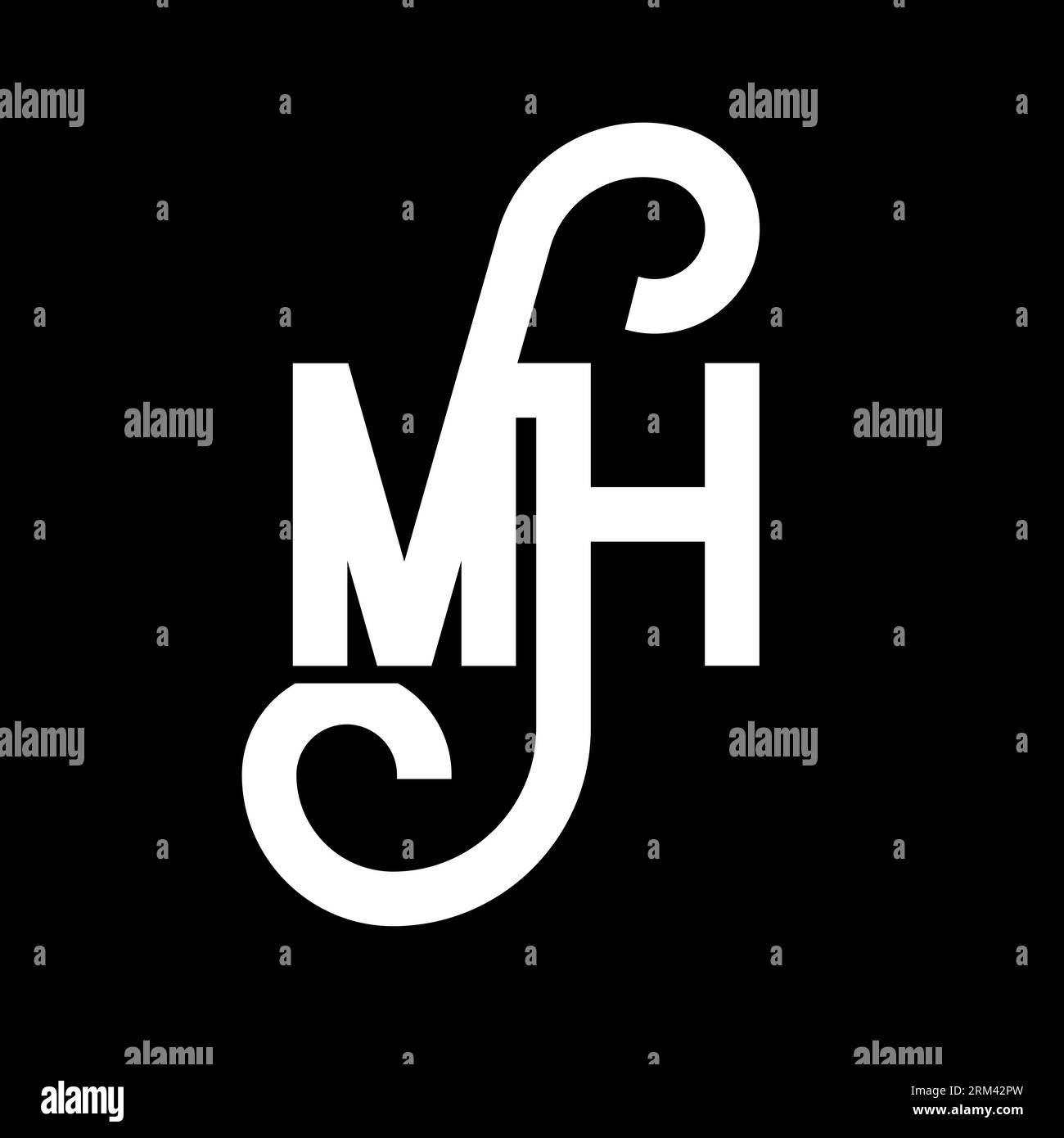 MH Letter Logo Design. Initial letters MH logo icon. Abstract letter MH ...