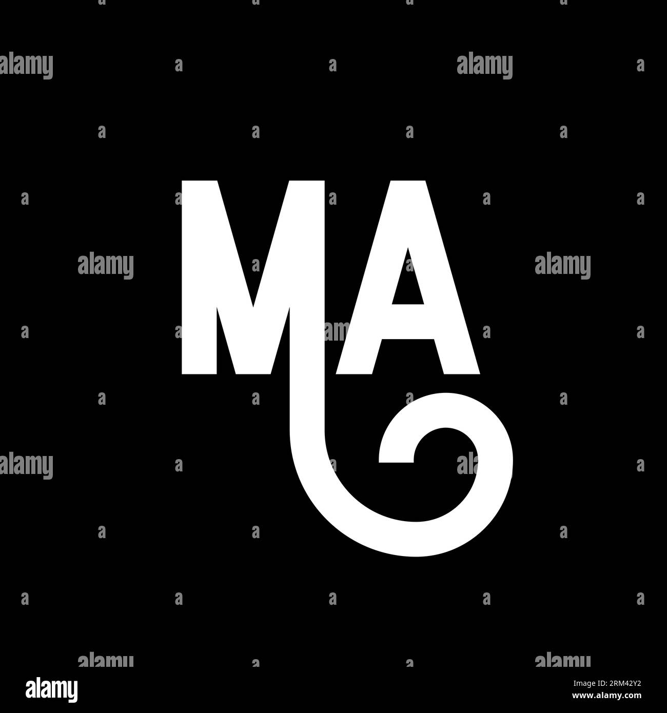 MA Letter Logo Design. Initial letters MA logo icon. Abstract letter MA ...