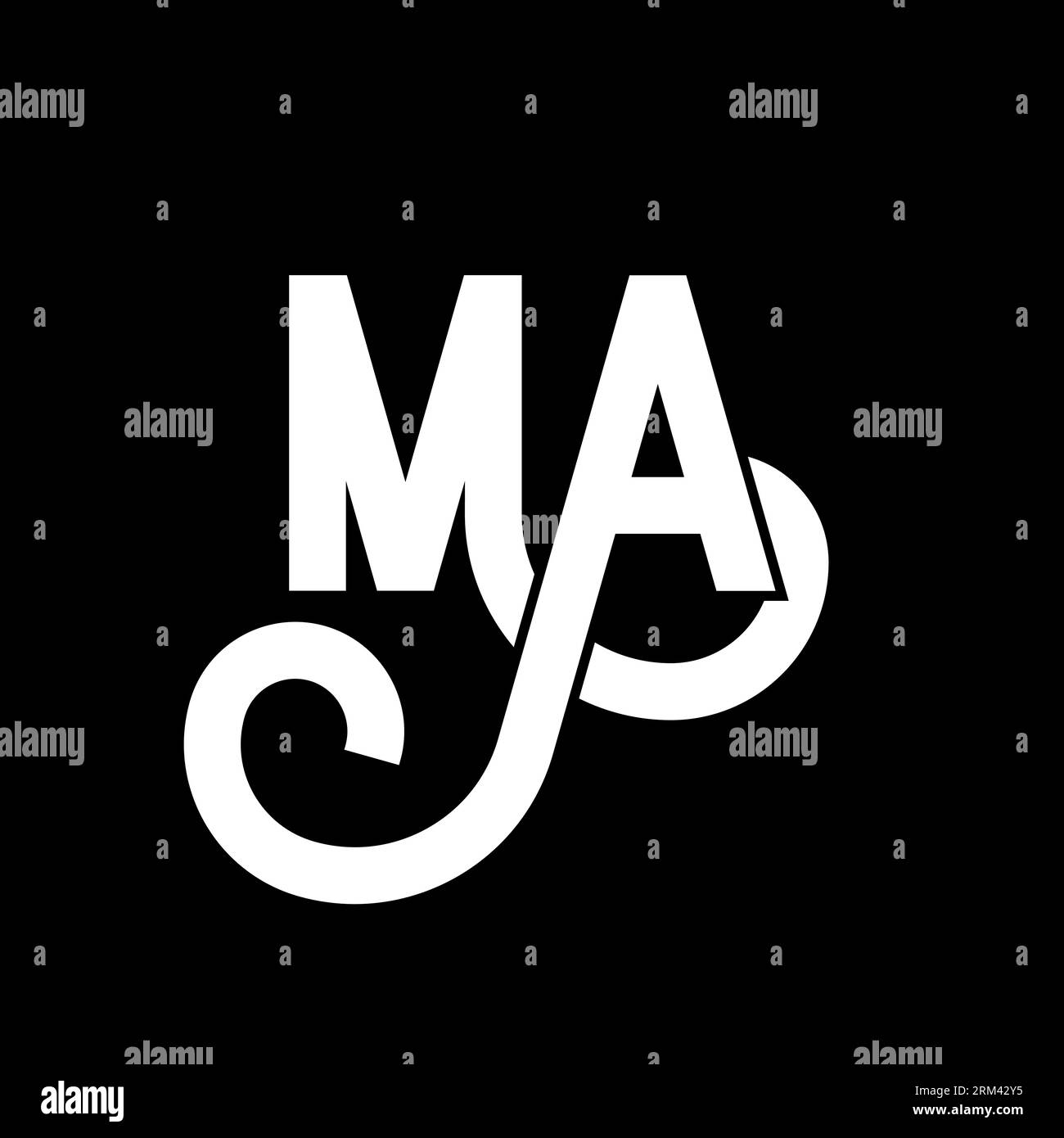 MA Letter Logo Design. Initial letters MA logo icon. Abstract letter MA ...