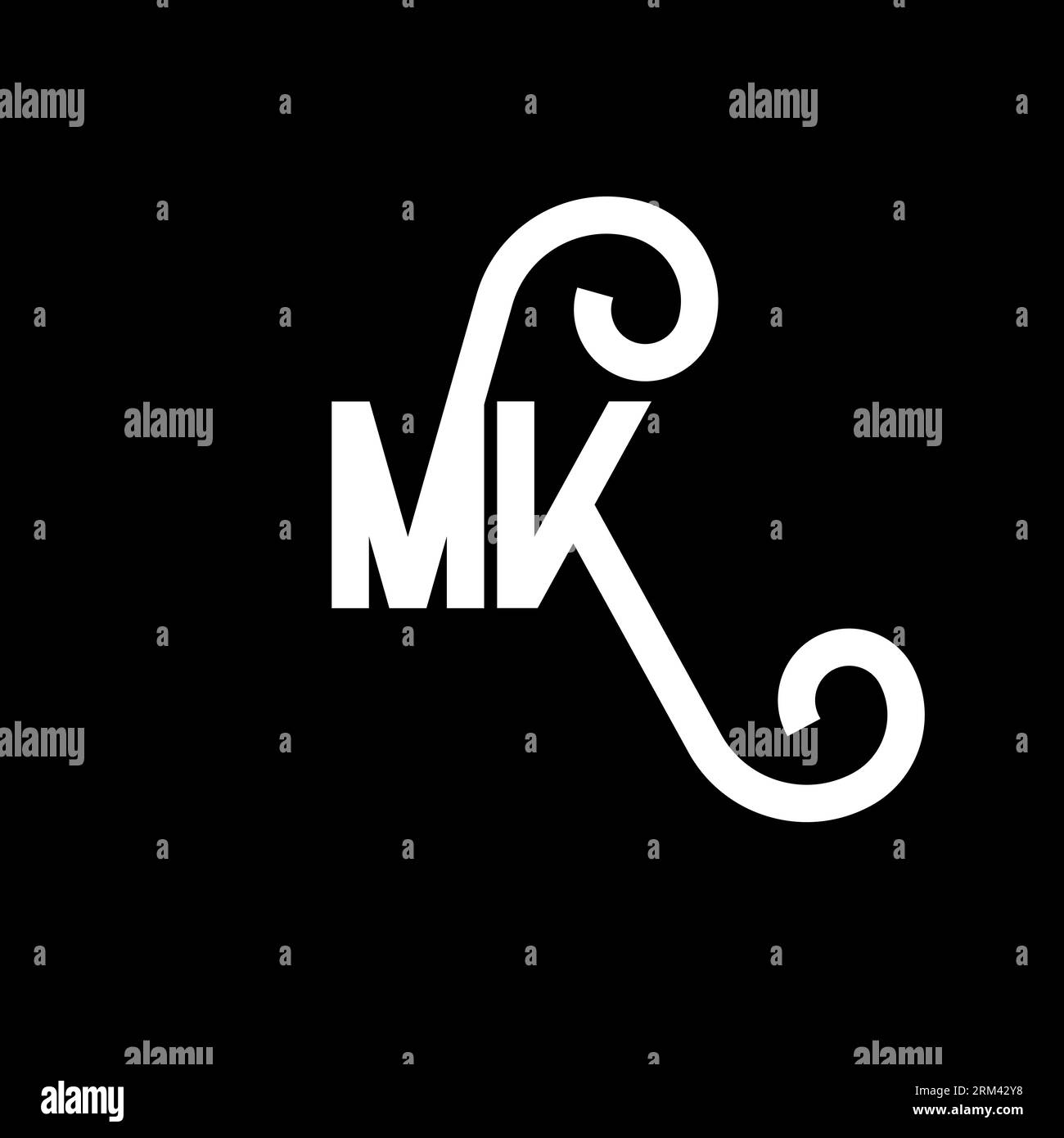 MK Letter Logo Design. Initial letters MK logo icon. Abstract letter MK ...
