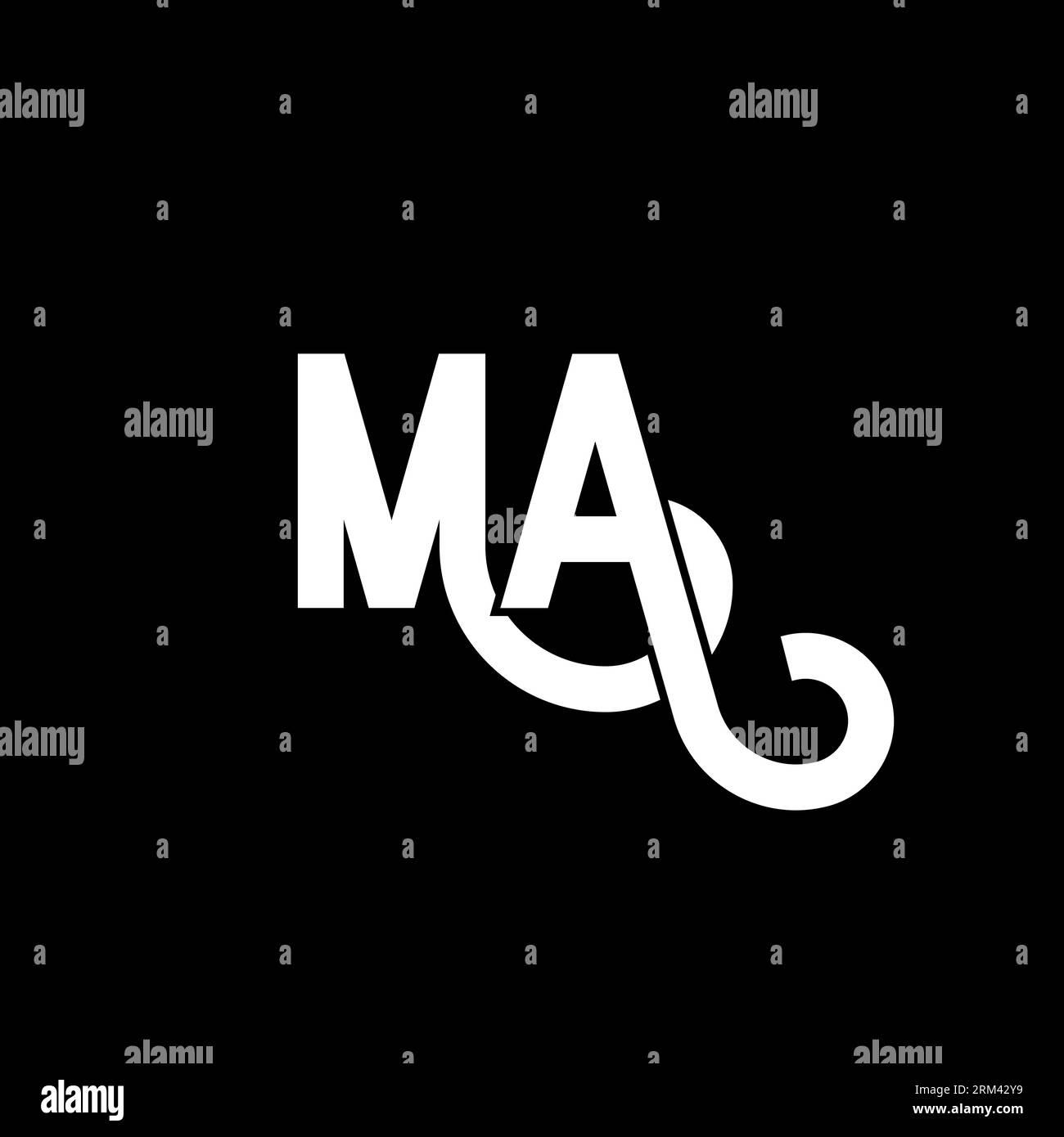 MA Letter Logo Design. Initial letters MA logo icon. Abstract letter MA ...