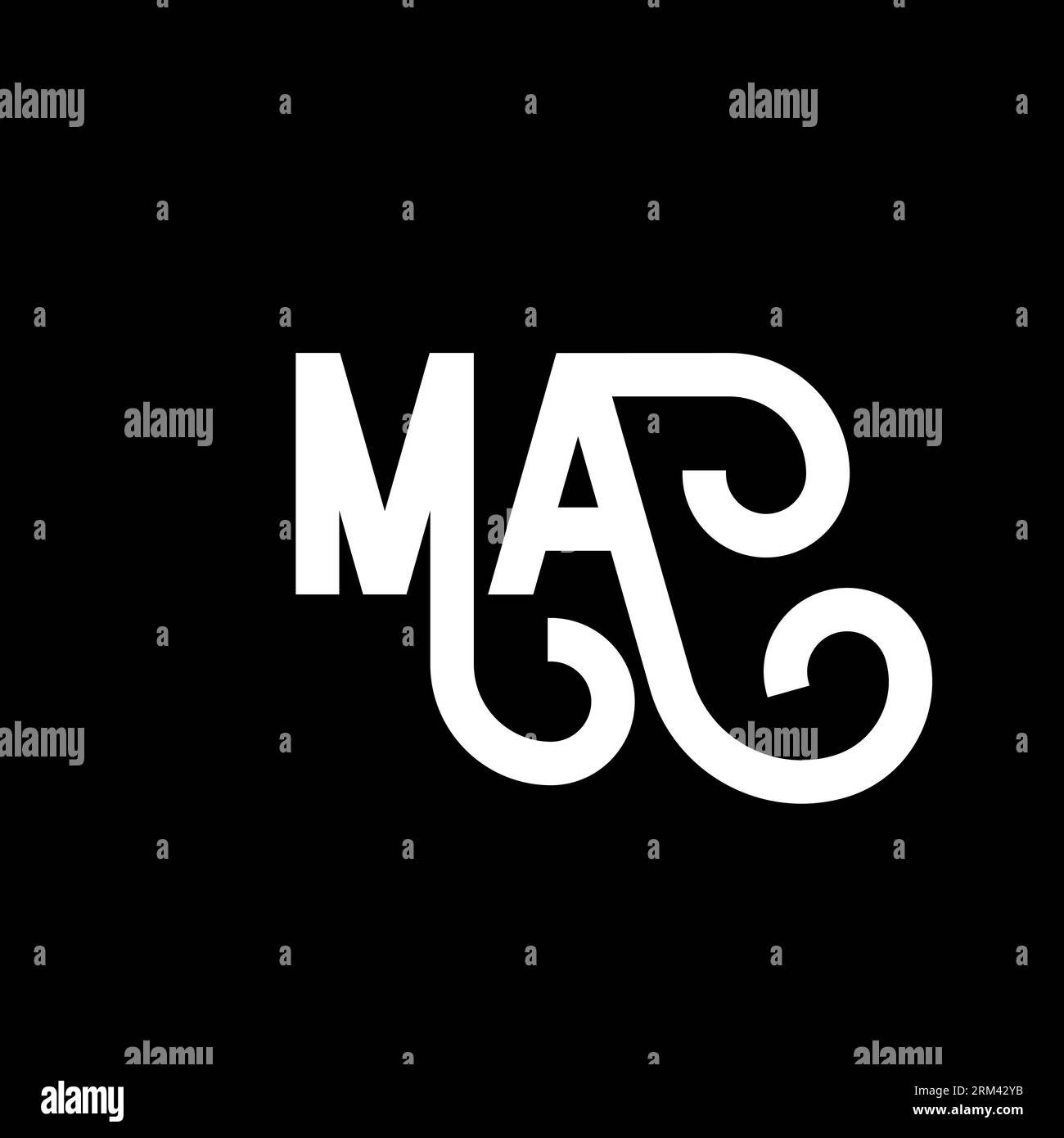 MA Letter Logo Design. Initial letters MA logo icon. Abstract letter MA ...
