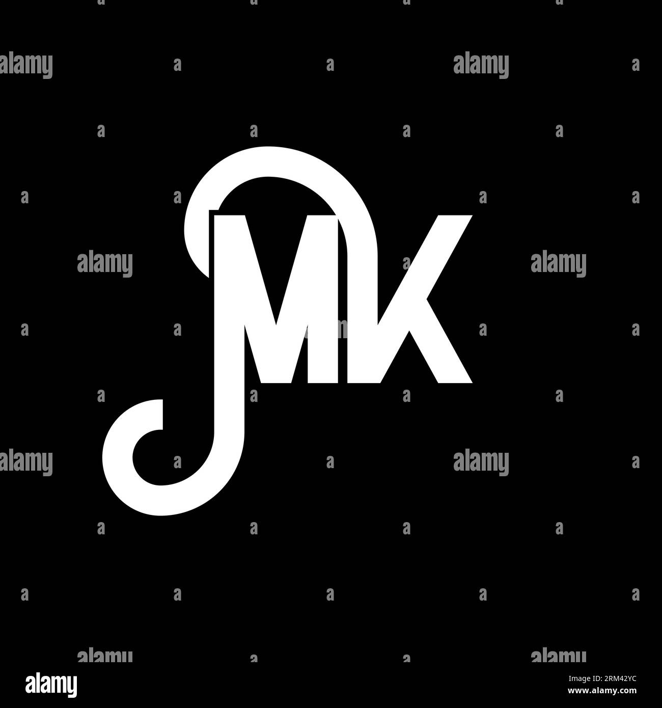 MK Letter Logo Design. Initial letters MK logo icon. Abstract letter MK ...