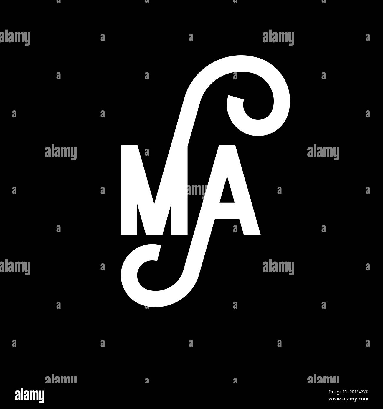 MA Letter Logo Design. Initial letters MA logo icon. Abstract letter MA ...