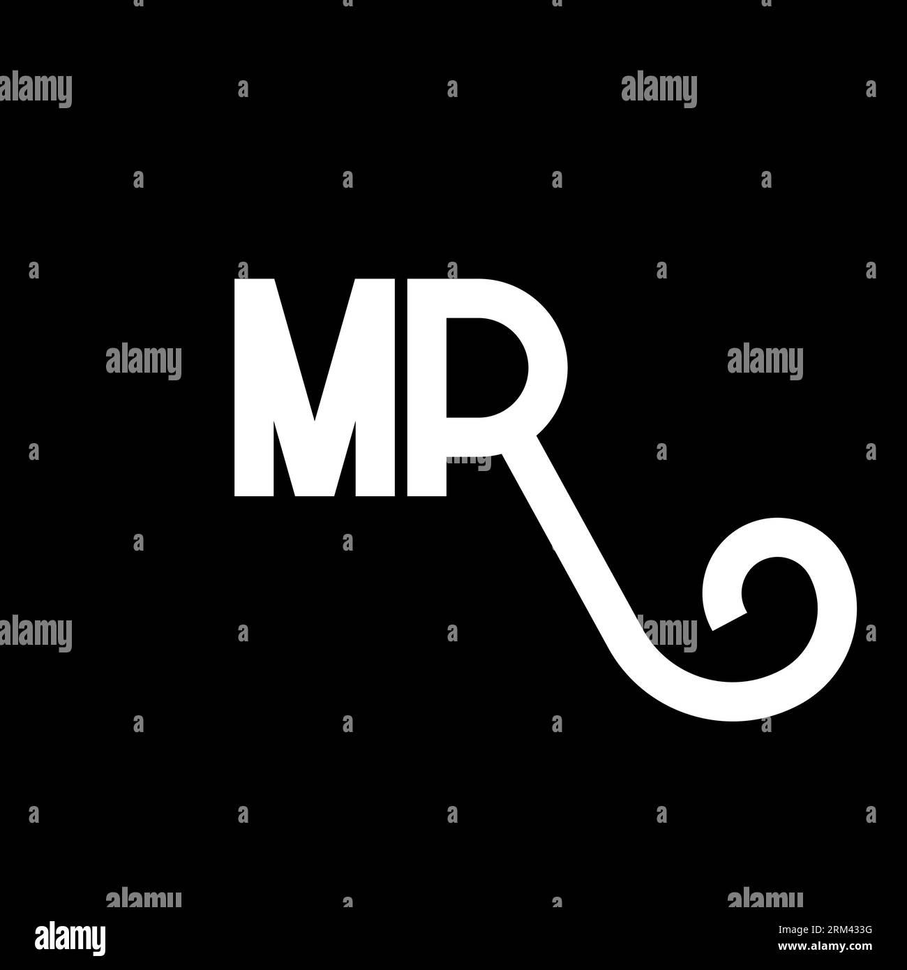 MR Letter Logo Design. Initial letters MR logo icon. Abstract letter MR ...