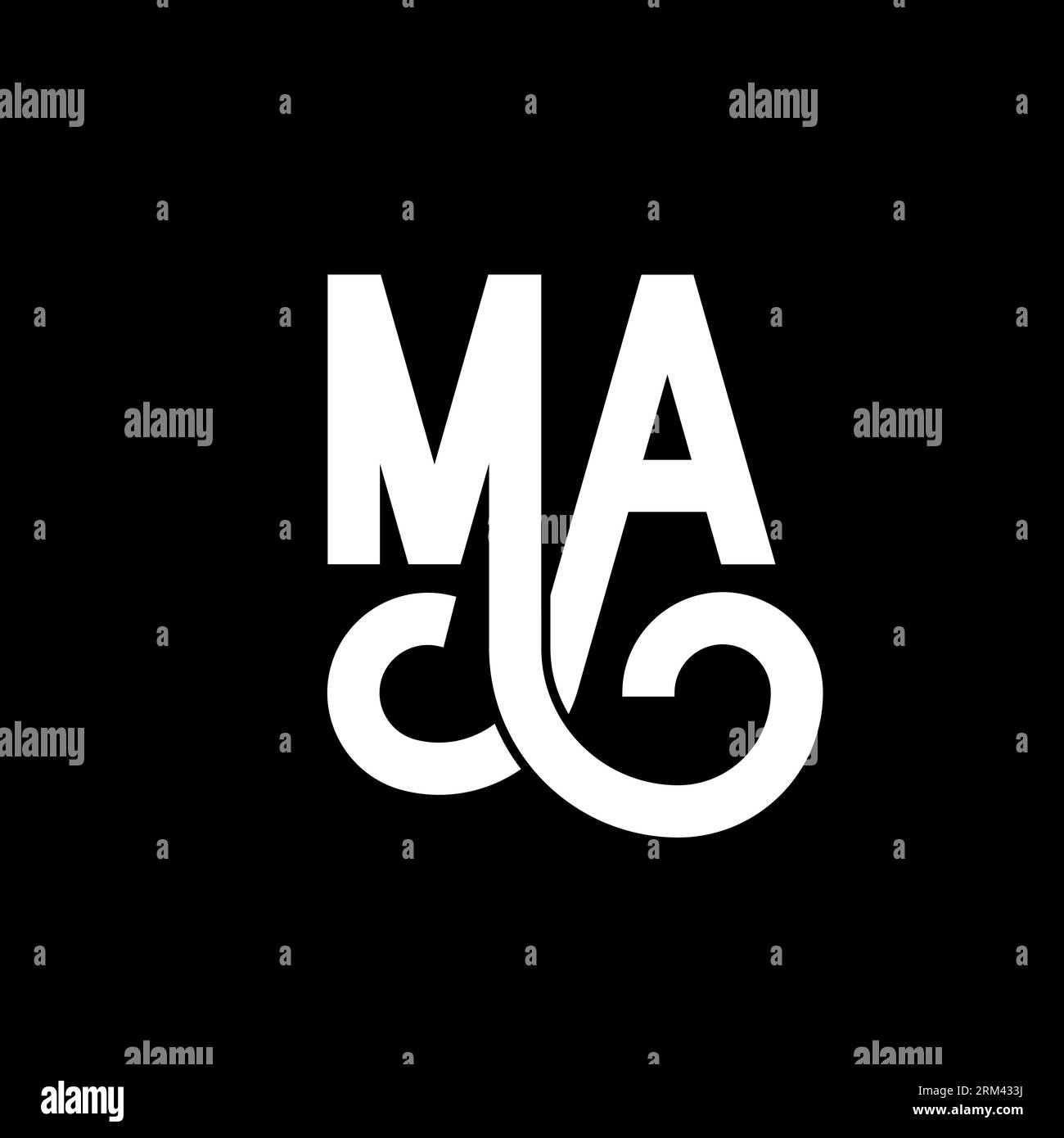 MA Letter Logo Design. Initial letters MA logo icon. Abstract letter MA ...