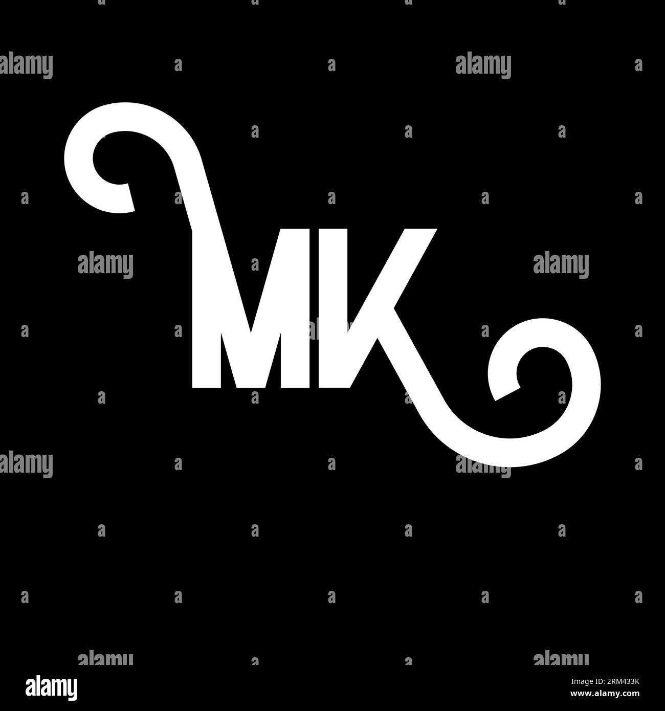 MK Letter Logo Design. Initial letters MK logo icon. Abstract letter MK ...