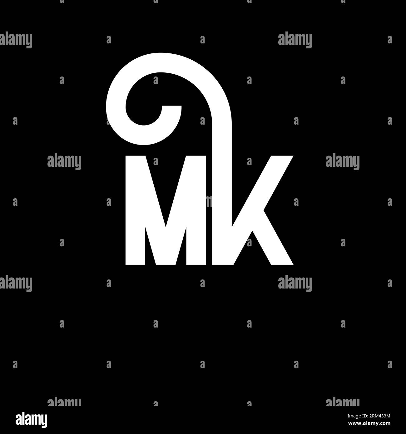 MK Letter Logo Design. Initial letters MK logo icon. Abstract letter MK ...