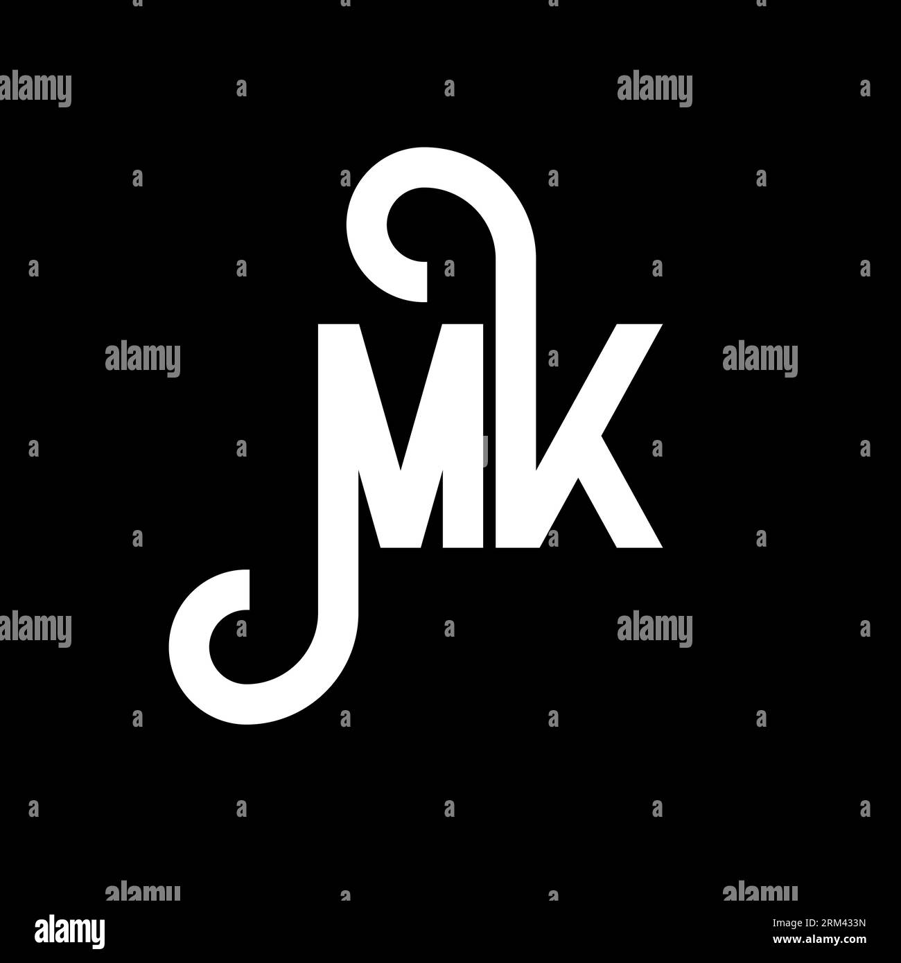 MK Letter Logo Design. Initial letters MK logo icon. Abstract letter MK ...