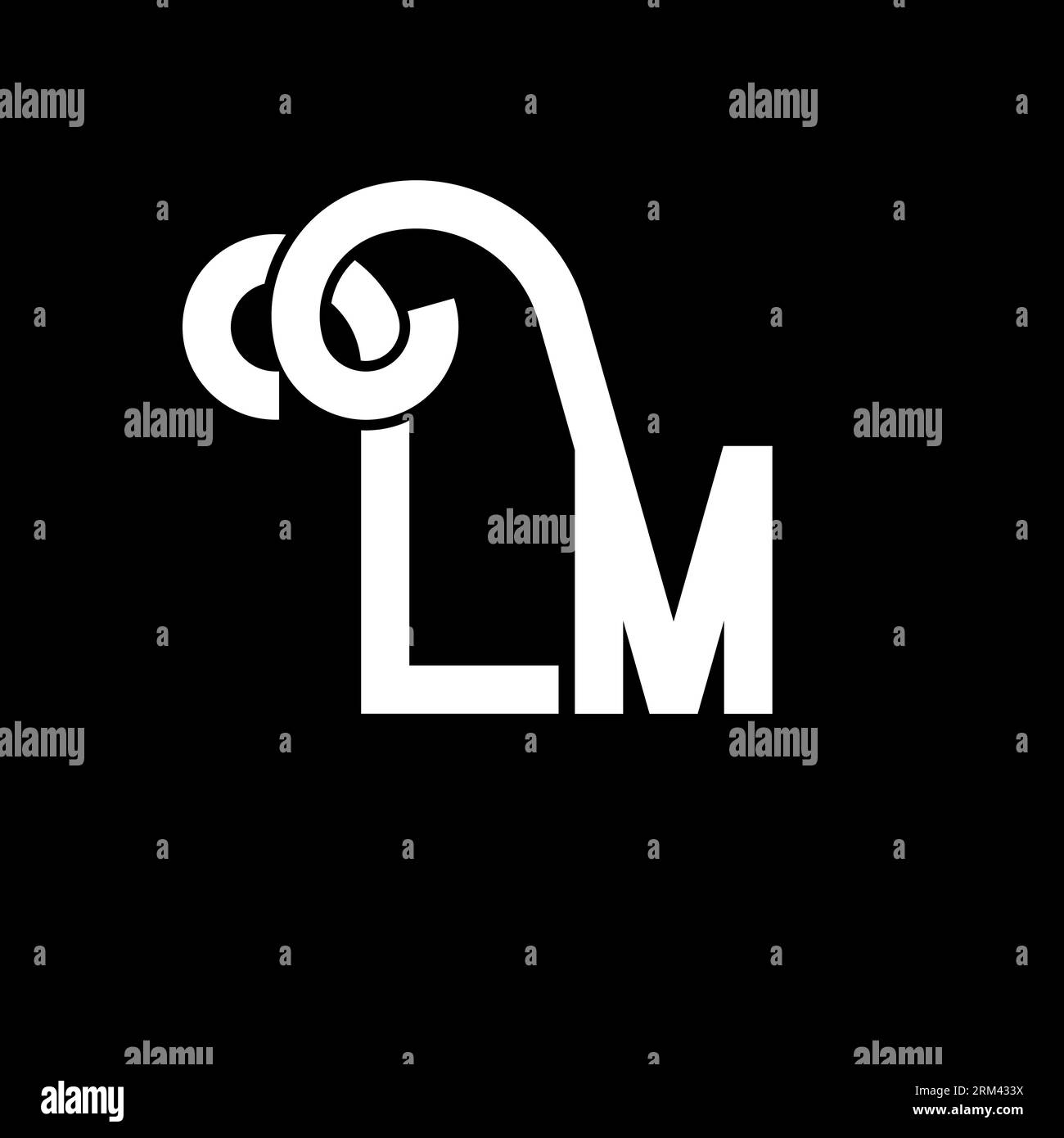 LM Letter Logo Design. Initial letters LM logo icon. Abstract letter LM ...