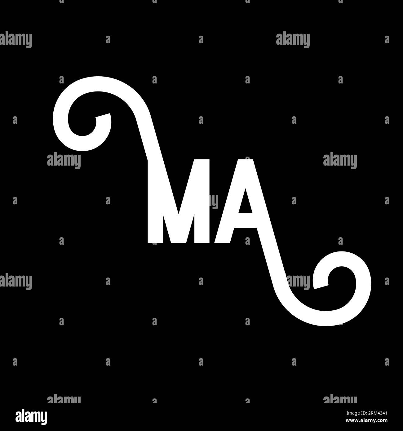 MA Letter Logo Design. Initial letters MA logo icon. Abstract letter MA ...