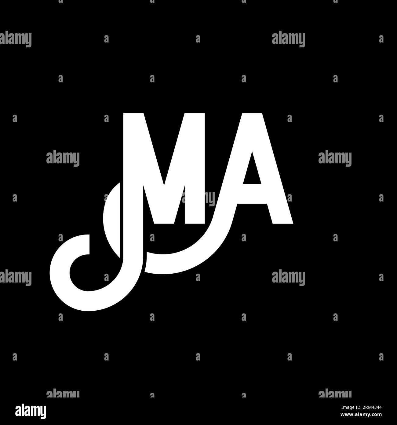 MA Letter Logo Design. Initial letters MA logo icon. Abstract letter MA ...