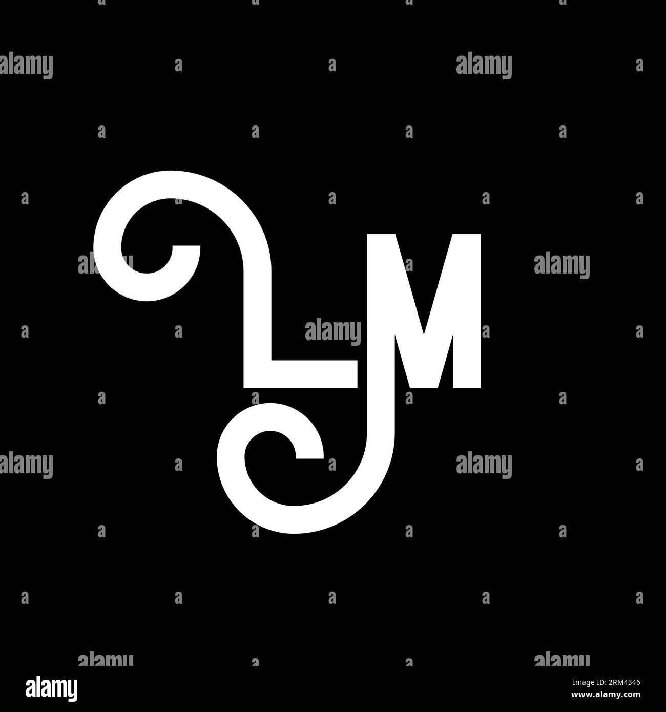 LM Letter Logo Design. Initial letters LM logo icon. Abstract letter LM ...